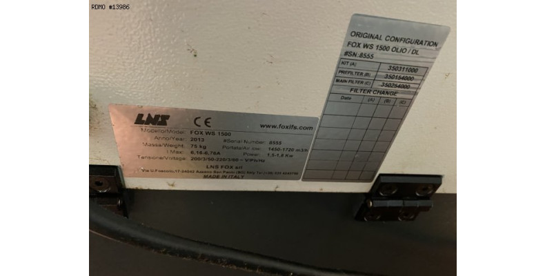Vacuum cleaner Lns FOX WS 1500 (13986) Used Machine tools | Rdmo